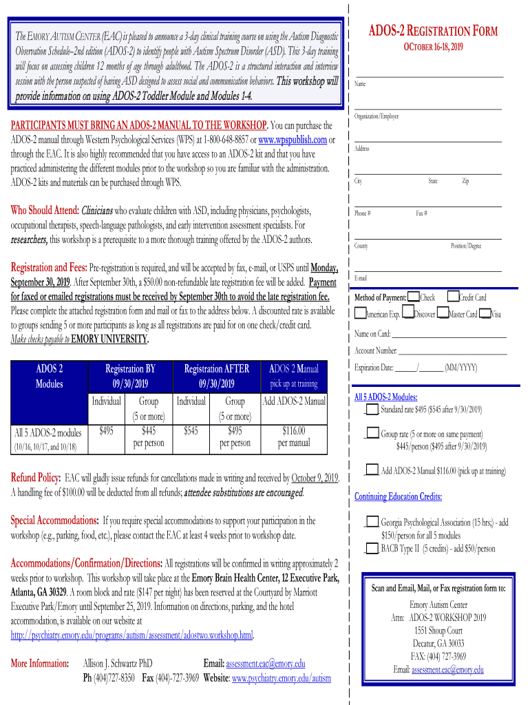 Fillable Online The Role of the Autism Diagnostic Observation Schedule ...
