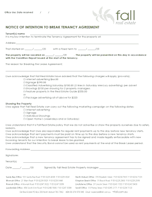 Fillable Online Break lease form 2019.docx Fax Email Print - pdfFiller