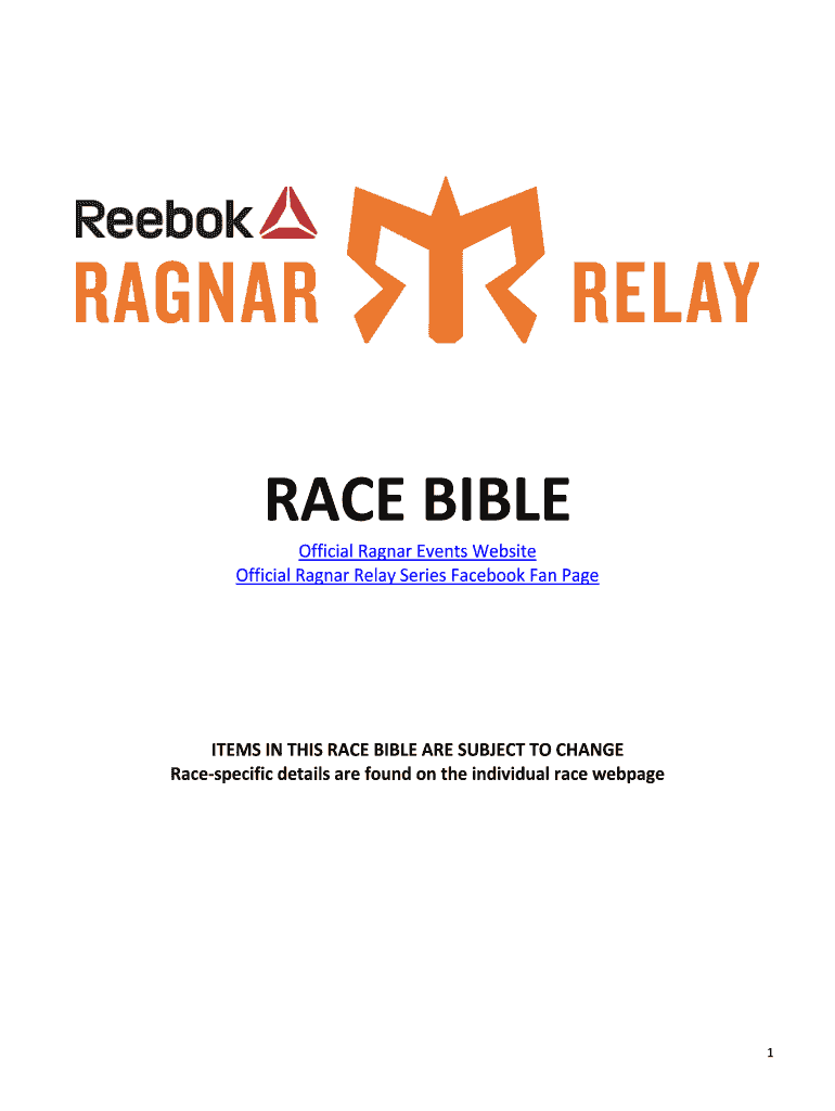 Fillable Online Ragnar Sunset Series Race bible with Waiver.pdf ...