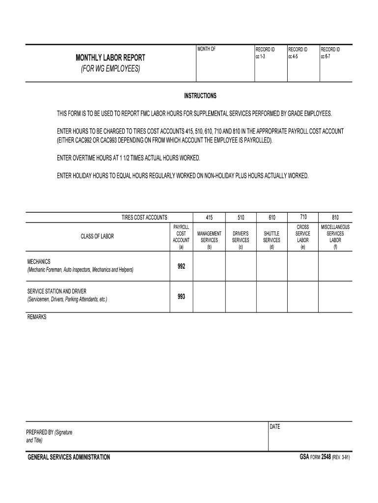 GSA Form 2548 1991-2022 - Fill and Sign Printable Template Online | US ...