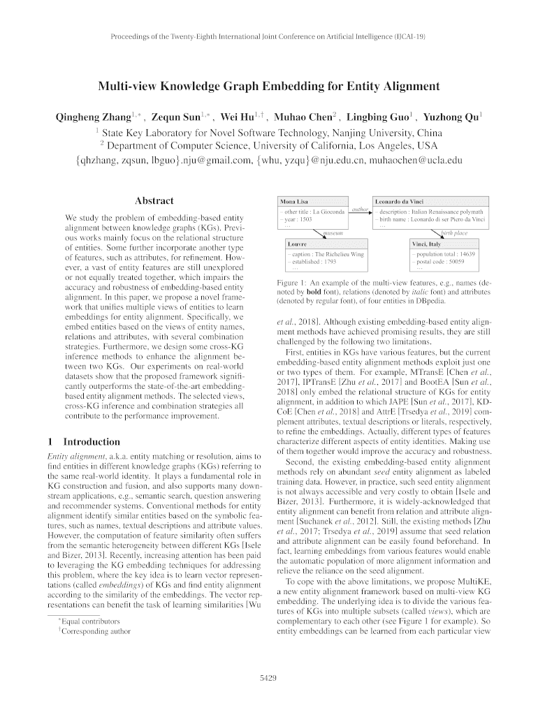 Fillable Online Multi-view Knowledge Graph Embedding for Entity Alignment Fax Email Print ...