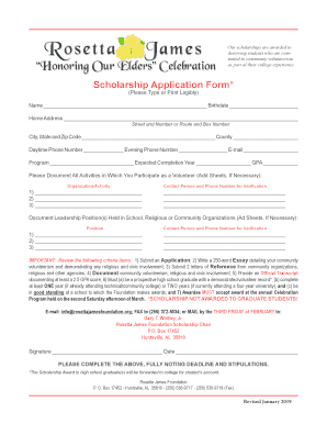 Fillable Online Scholarship Application Form* Fax Email Print - pdfFiller
