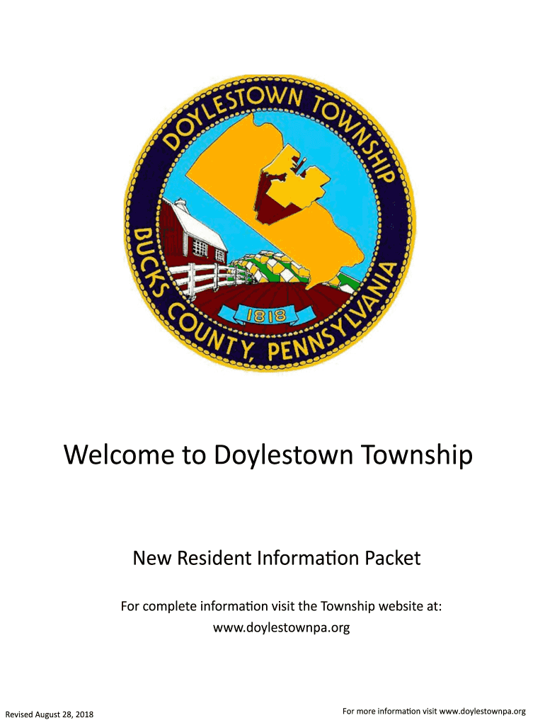 Fillable Online New Resident Info Packet Rev 08-28-18 - Doylestown Township Fax Email Print ...