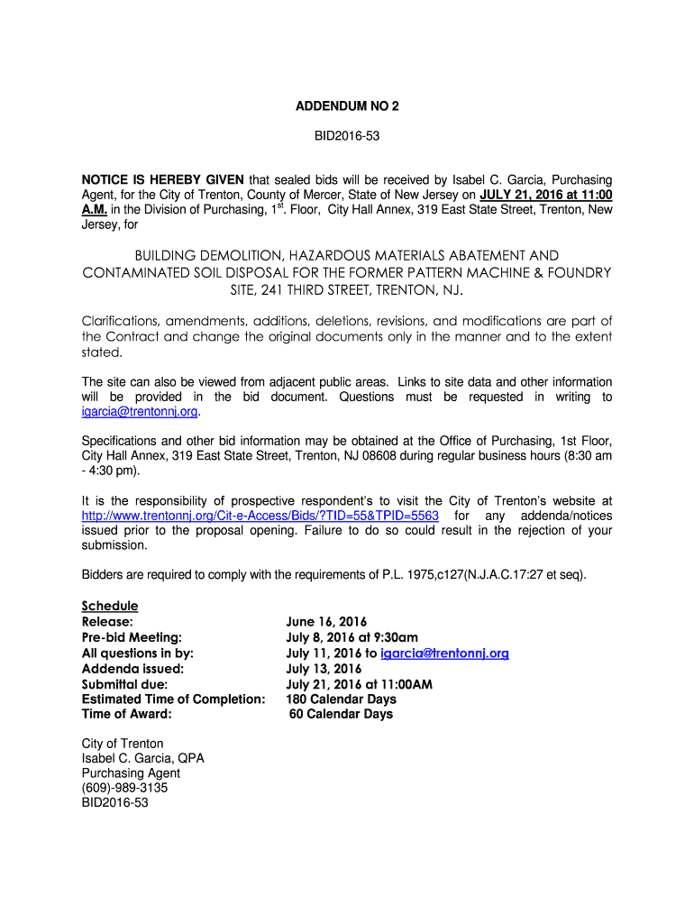 Fillable Online ADDENDUM NO. 3 LEAD LINE SERVICE REPLACEMENT PHASE 1 ...