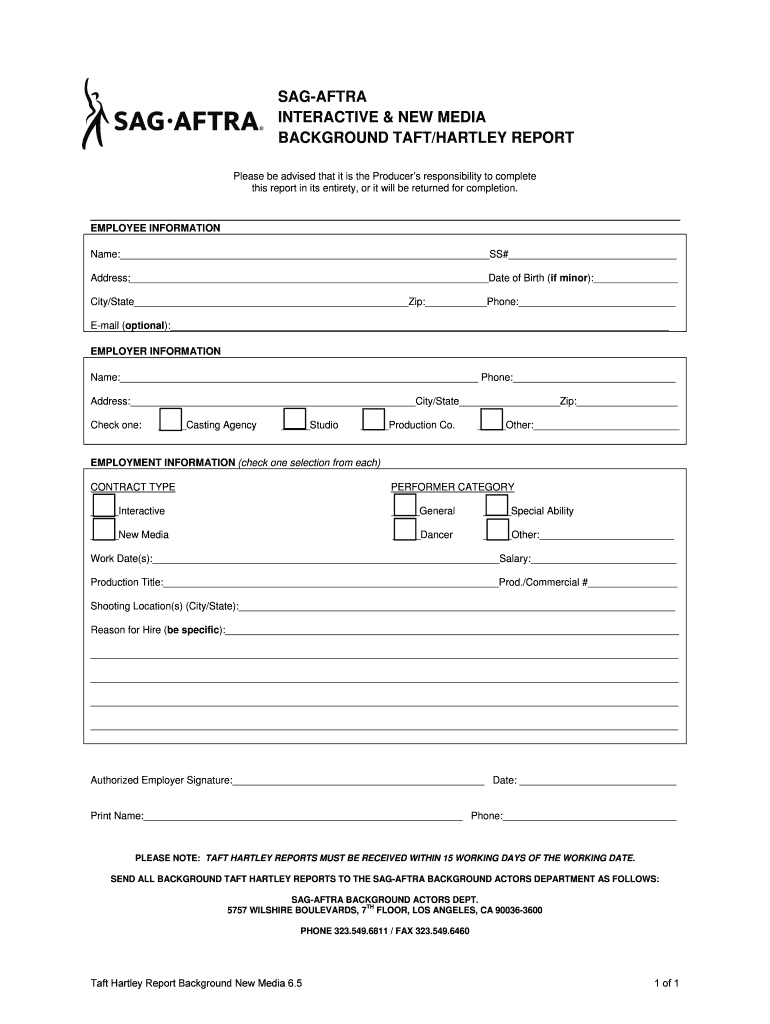 Fillable Online Fillable Online sag NM Background Taft-Hartley form with ... Fax Email Print ...