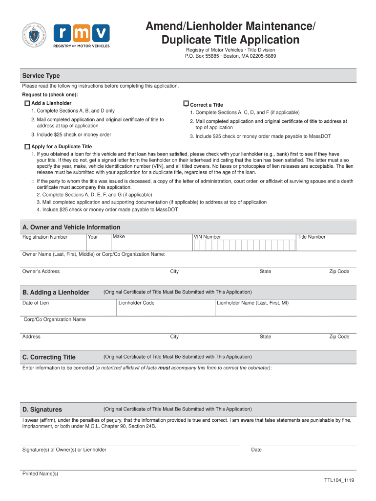 Title Amendment Form Ma - Fill Online, Printable, Fillable, Blank ...