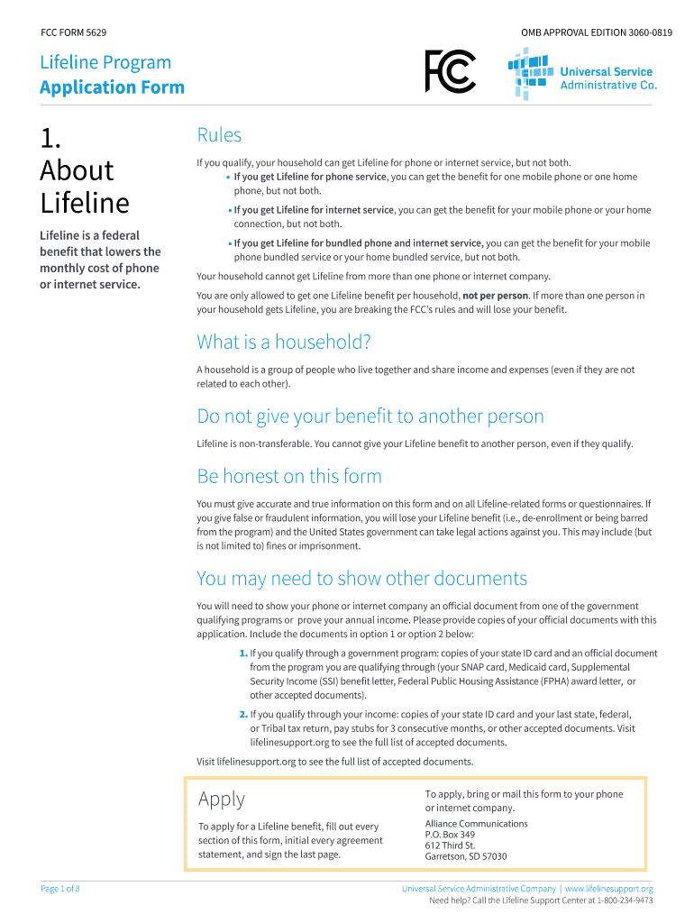 Fillable Online 1. Rules About Lifeline Fax Email Print - pdfFiller