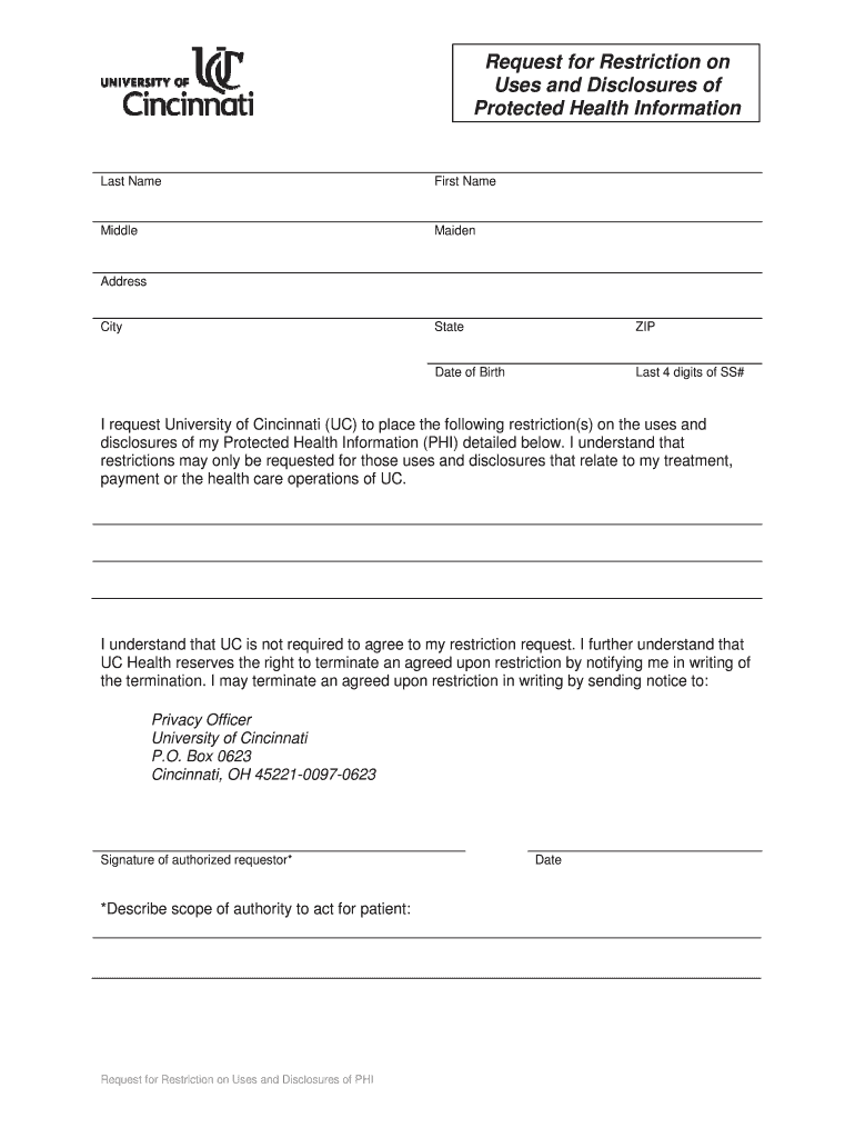 Fillable Online Denial or Termination of Request for Restriction on ...