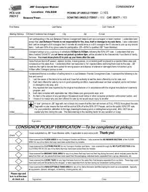 Fillable Online JBF Consignor Car Seat Waiver (Please use ... - jbfsale ...