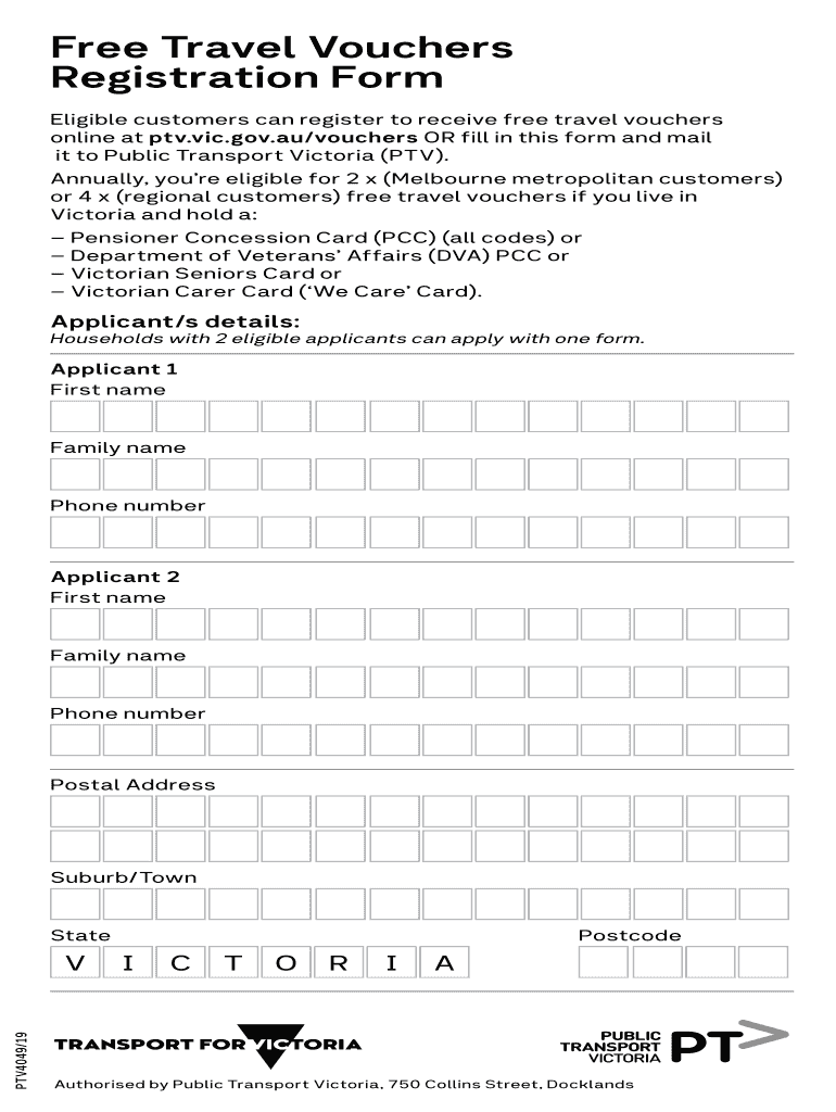 Travel Vouchers Registration Form - Fill Online, Printable, Fillable, Blank | pdfFiller