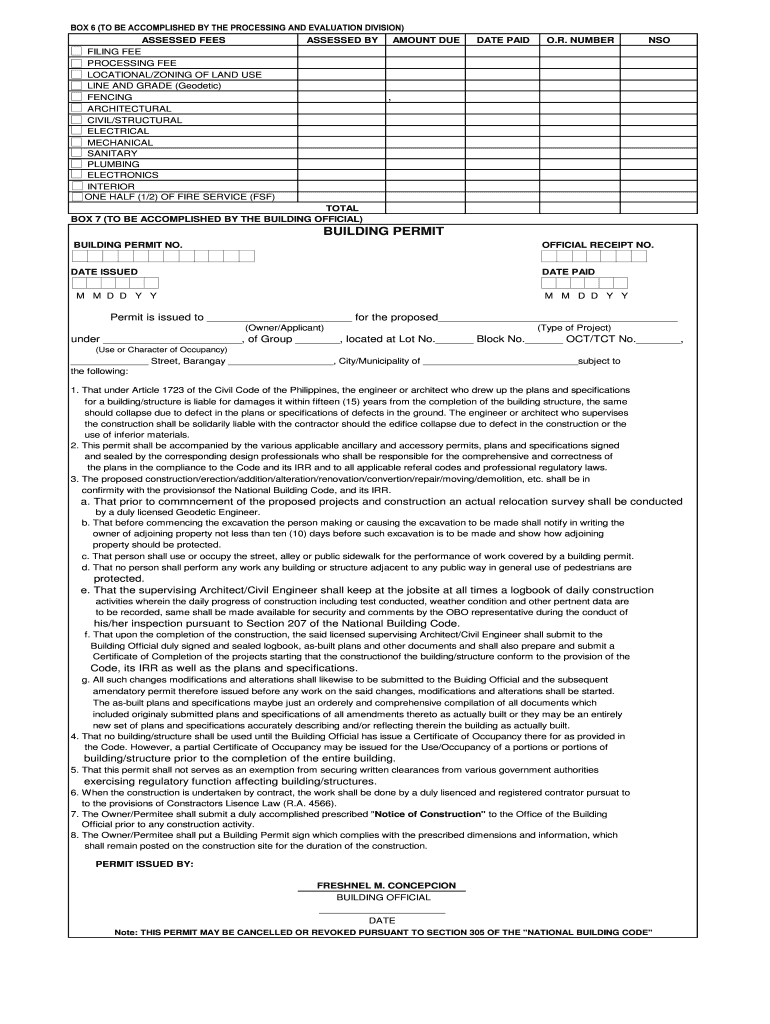 Fillable Online Unified application form for Building Permit and FSEC ...