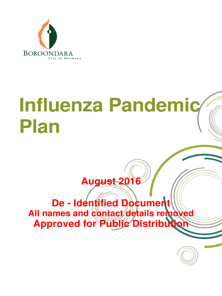 Fillable Online Influenza Pandemic Plan. Sub Plan ofthe Municipal Emergency Management Plan Fax ...