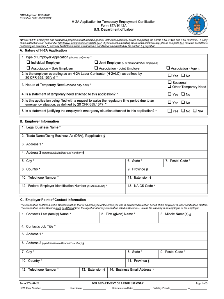 H 2a employment: Fill out & sign online | DocHub