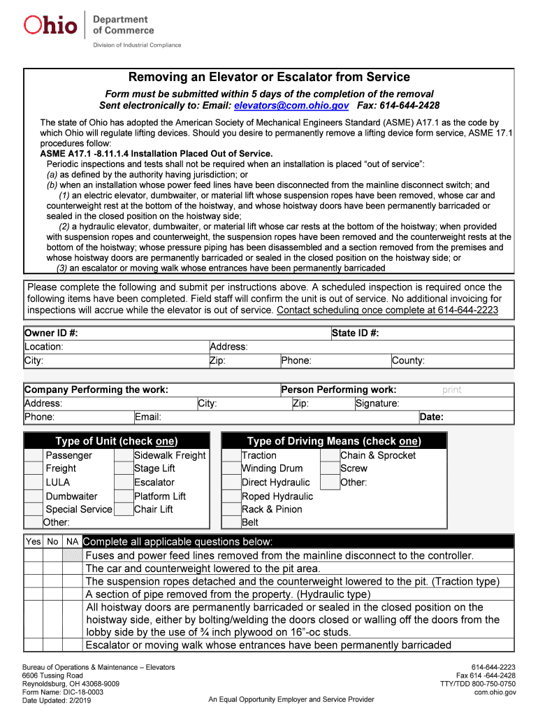 Fillable Online Registration Process and Forms - Elevator and Escalator ...