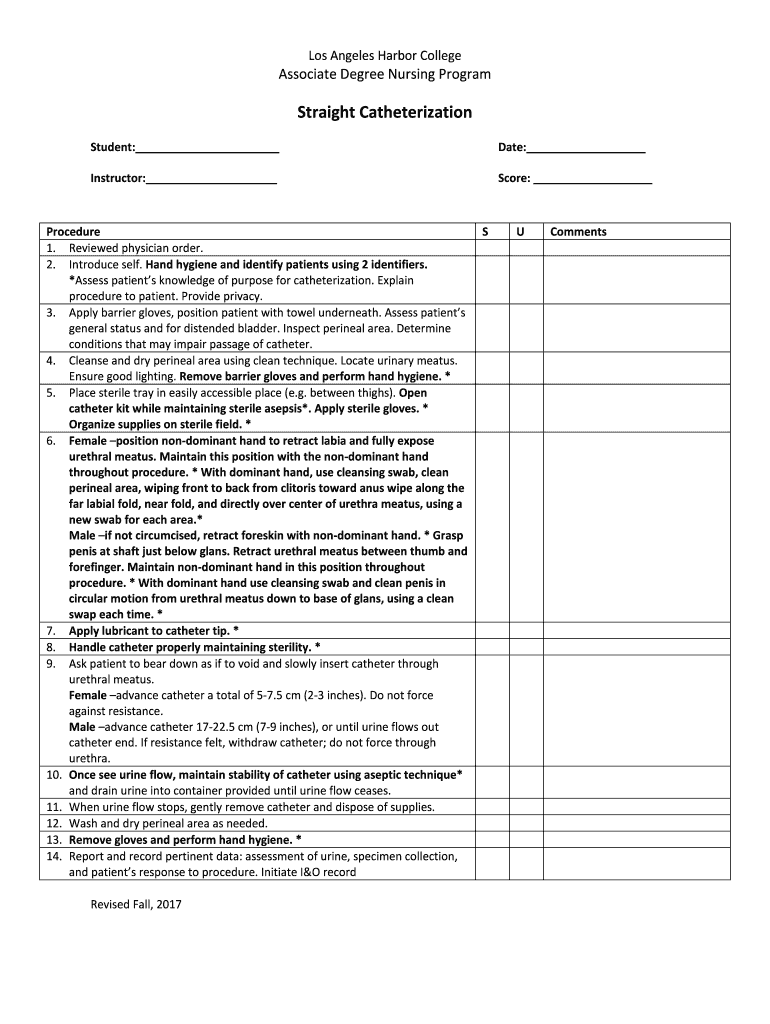 Fillable Online Straight Catheterization Fax Email Print - pdfFiller