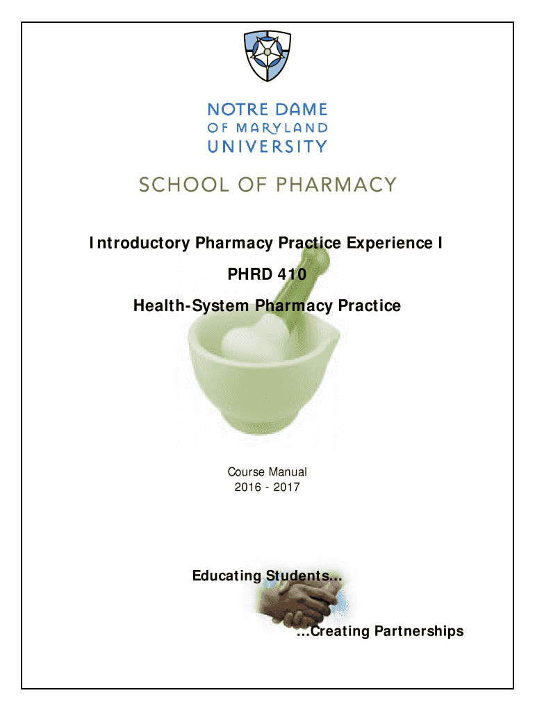 Fillable Online Department of Pharmacy PracticeExperiential Overview Fax Email Print - pdfFiller