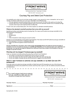 Fillable Online What You Need to Know About Courtesy Pay, Overdrafts ...