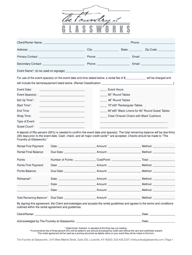 Fillable Online event space rental agreement and contract - Abovo's Fax ...
