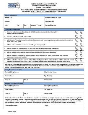 Fillable Online HUSKY Health ProgramProvidersLuxturna Prior ...