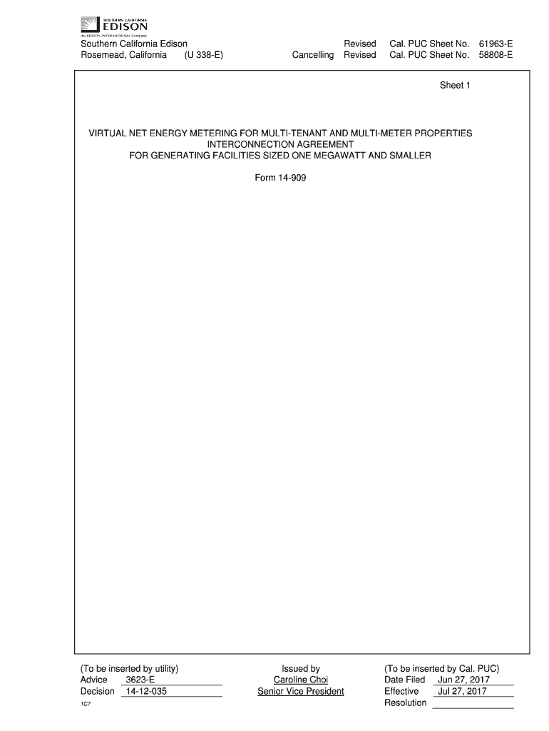 Fillable Online Southern California Edison Original Cal. PUC Sheet No ...