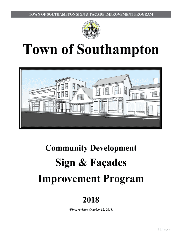 Fillable Online CDBG - Sign & Facades Improvements Program - Town of ...