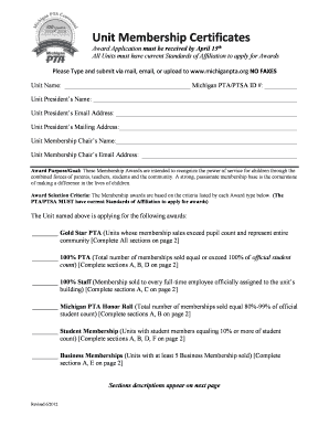 Fillable Online Unit Membership Certificates Fax Email Print - pdfFiller