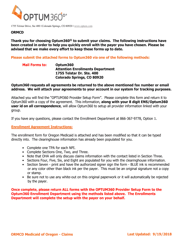 Fillable Online SDMCR Thank you for choosing Optum360 to submit your ...