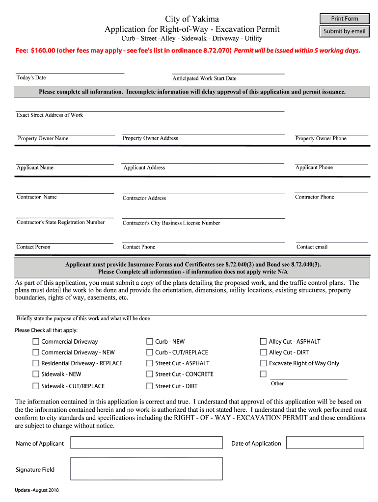 Fillable Online Sample Port Application Packet - City of Yakima Fax Email Print - pdfFiller
