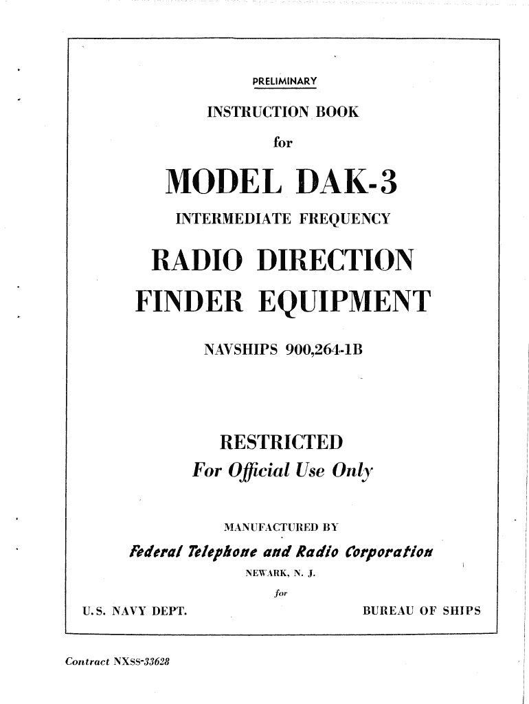Fillable Online DAK-3 Radio Direction Finder Equipment Technical Manual ...