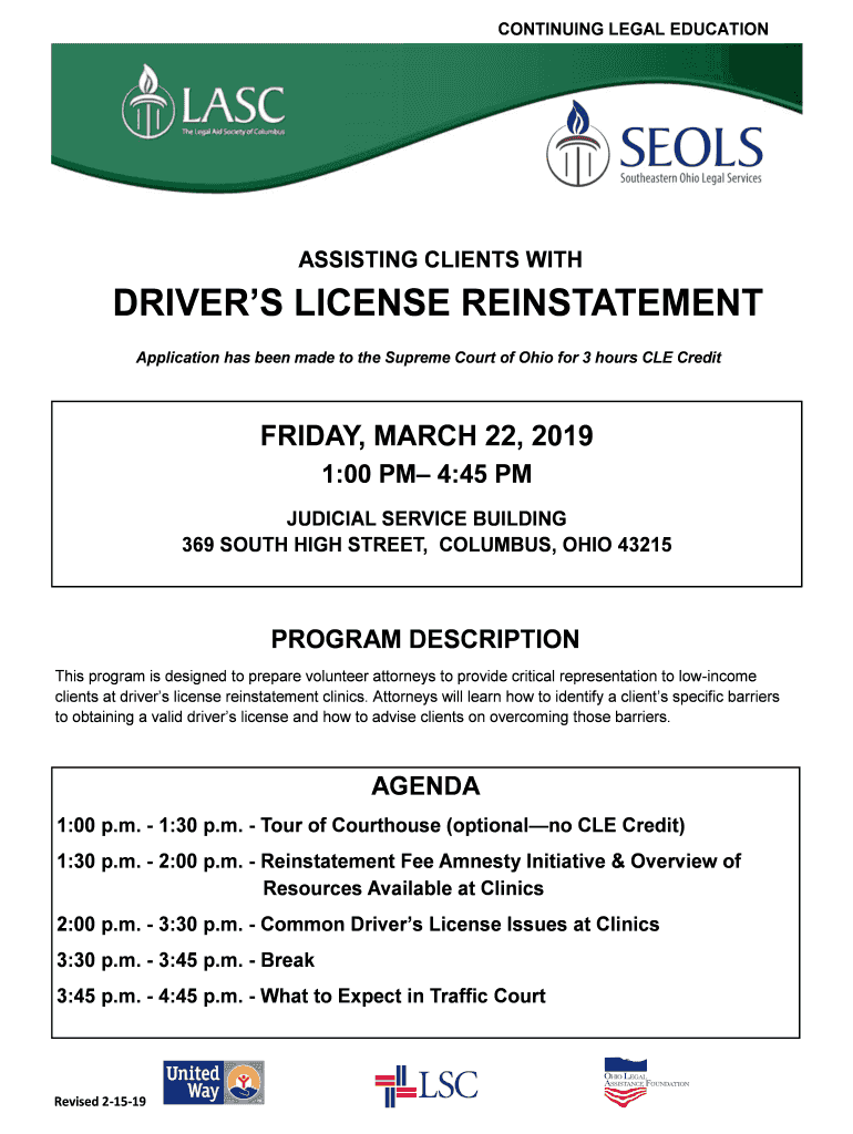Fillable Online driver's license reinstatement - The Legal Aid Society ...