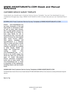 Fillable Online DOWNLOAD Free Customer Service Survey Template at WWW ...