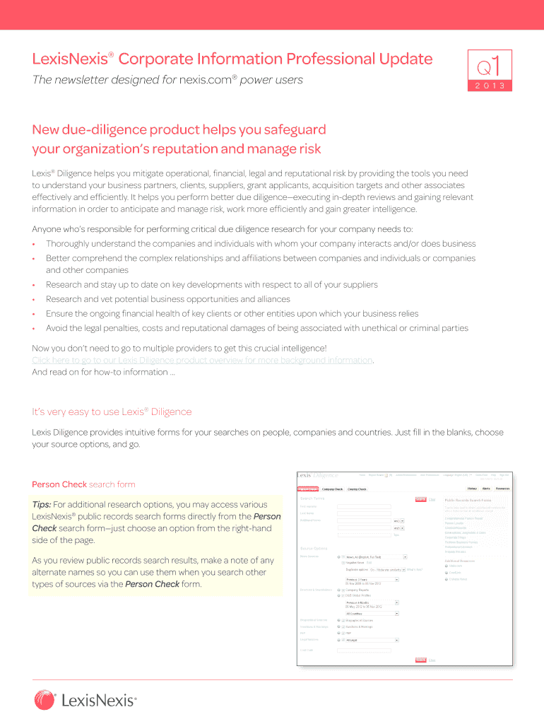 Fillable Online Welcome to LexisNexis BIS User ResourcesLexis ... Fax ...