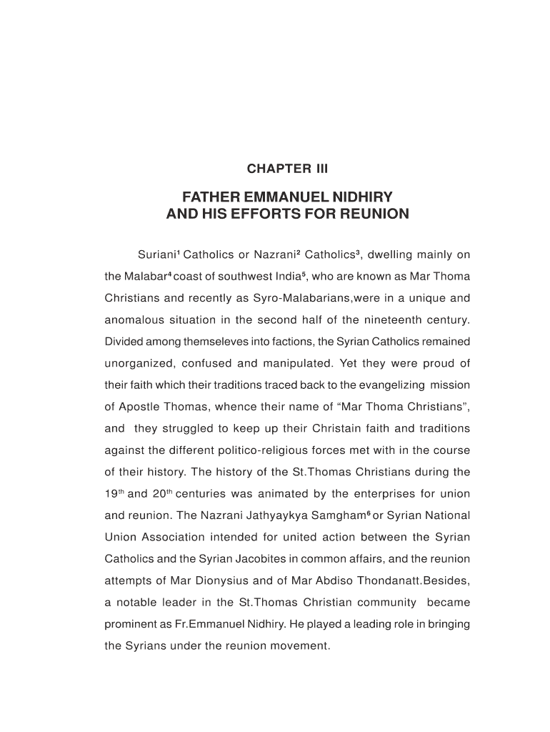Fillable Online shodhganga inflibnet ac father emmanuel nidhiry and his ...