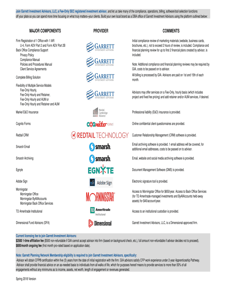 Fillable Online Sheryl Garrett steps down as head of Garrett Investment ...