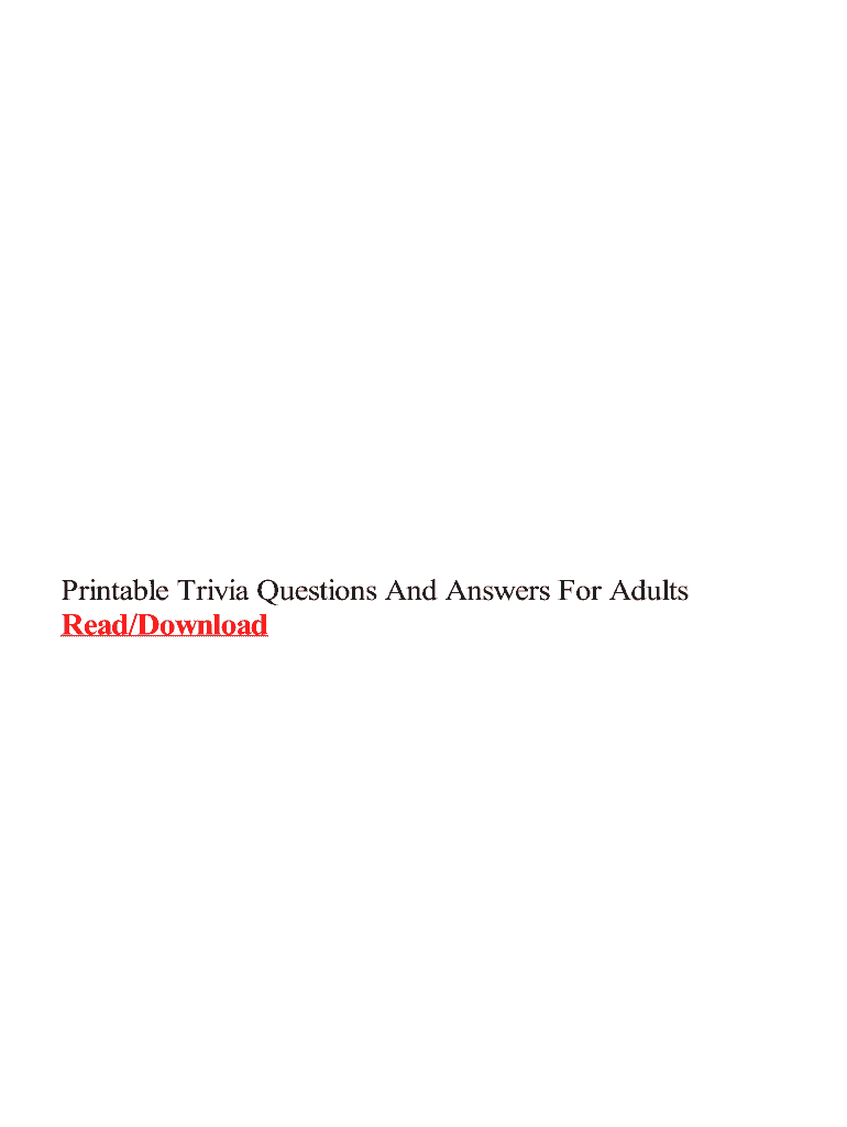 Free Printable Trivia Questions And Answers Pdf Fill Out Sign Online
