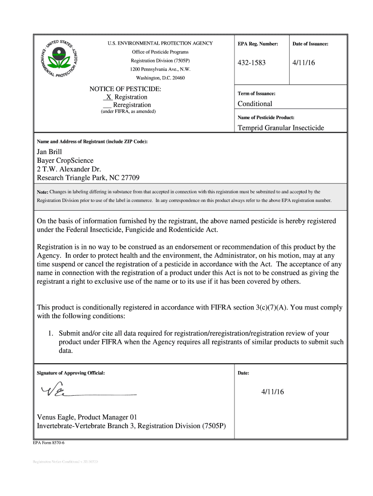 Fillable Online US EPA, Pesticide Product Label, Temprid Granular Insecticide,04/11/2016 ...