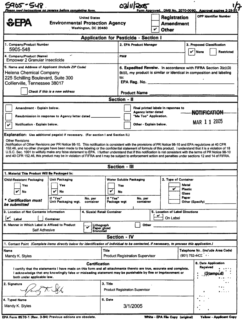Fillable Online U.S. EPA, Pesticide Product Label, EMPOWER(2) GRANULAR ...