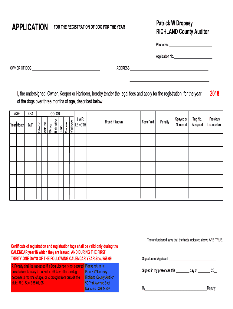 Fillable Online I, the undersigned, Owner, Keeper or Harborer, hereby tender the legal fees and ...
