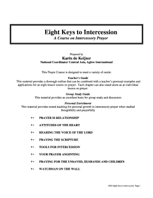 Fillable Online Intercessory Prayer Study Guide Dutch Sheets - PDF ...