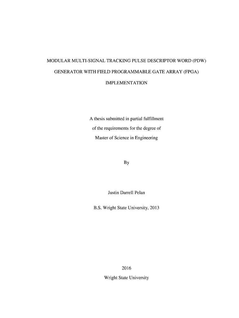 Fillable Online etd ohiolink estimating time parameters for radar pulse ...