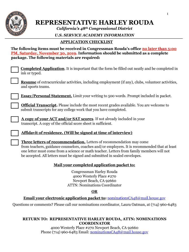 Fillable Online California's 48th Congressional District - CA-48 ...