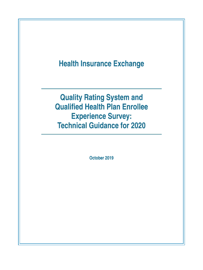 Fillable Online 2020 QRS and QHP Enrollee Survey Technical Guidance ...