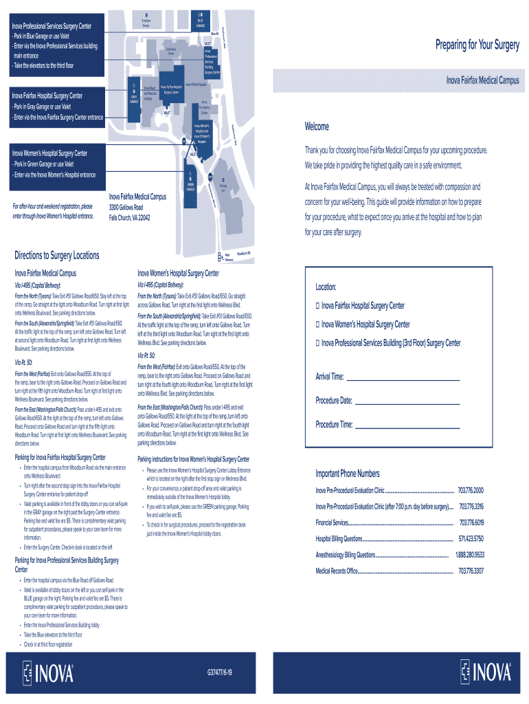 Fillable Online Map & Directions - Inova Heart and Vascular Institute ...
