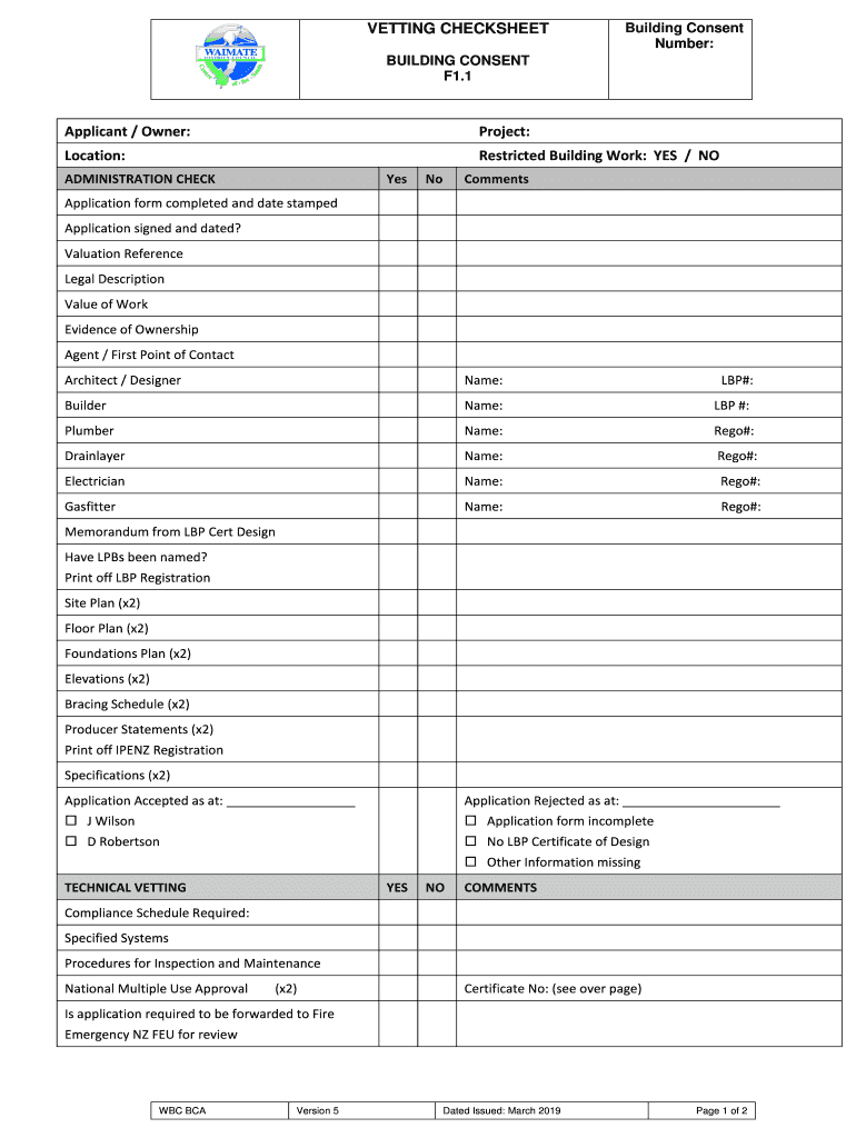 Fillable Online Restricted building work that needs to be done by a ...
