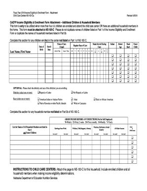 Fillable Online CACFP - Income Eligibility Form - Child - Nebraska.gov ...
