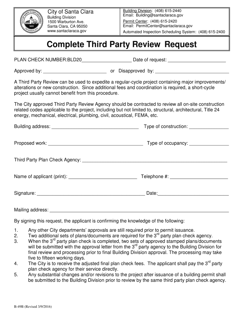 Fillable Online Permit Center: (408) 615-2420 Fax Email Print - pdfFiller