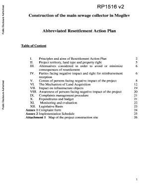 Fillable Online Handbook for Preparing a Resettlement Action Plan Fax ...