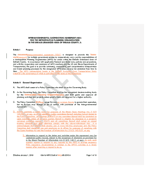 Fillable Online INTERGOVERNMENTAL COOPERATION AGREEMENT (IGA ... Fax ...