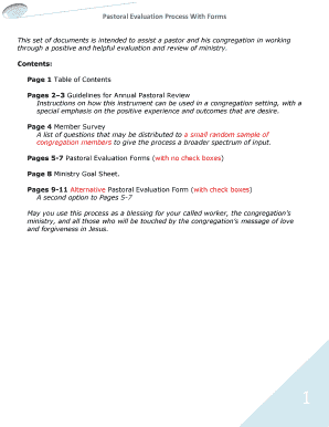 Fillable Online Pastoral Evaluation Process With Forms Fax Email Print ...