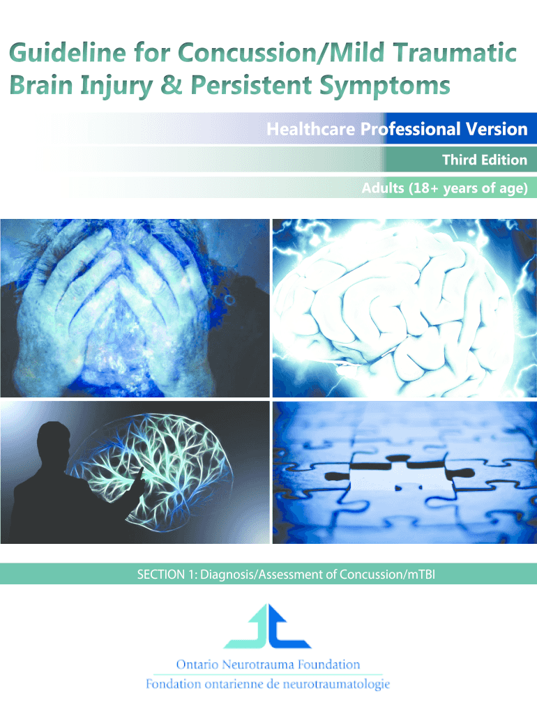 Fillable Online Guidelines for Concussion and Moderate-to-Severe ...